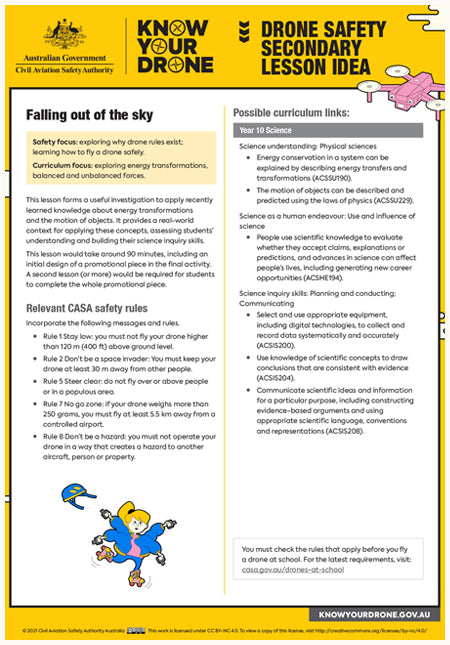 Drone lesson plan for secondary teachers – CASA Online store