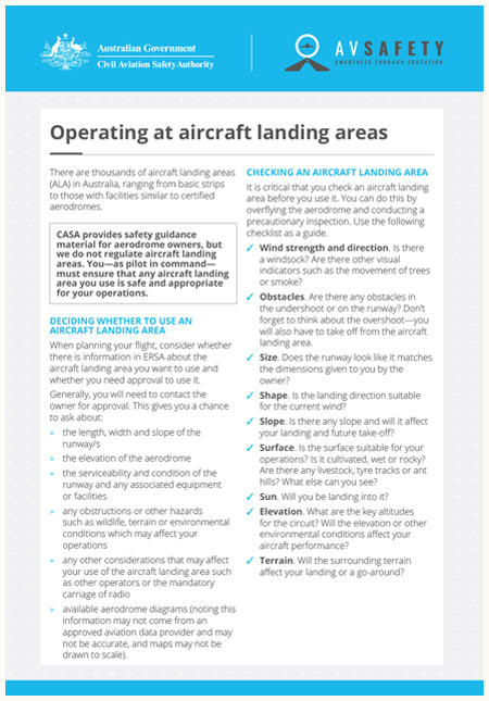 Operating at aircraft landing areas – CASA Online store