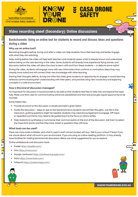 Drone worksheet - Online discussion – CASA Online store